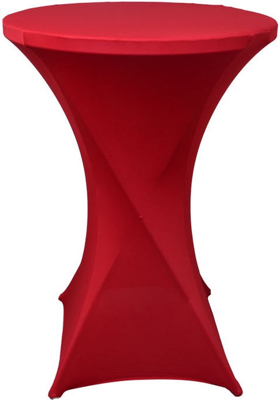 Lardic Statafelrok Rood Extra Dik - Tafelrok - Statafel hoes Set Van 2 - Stretch -... | bol.com