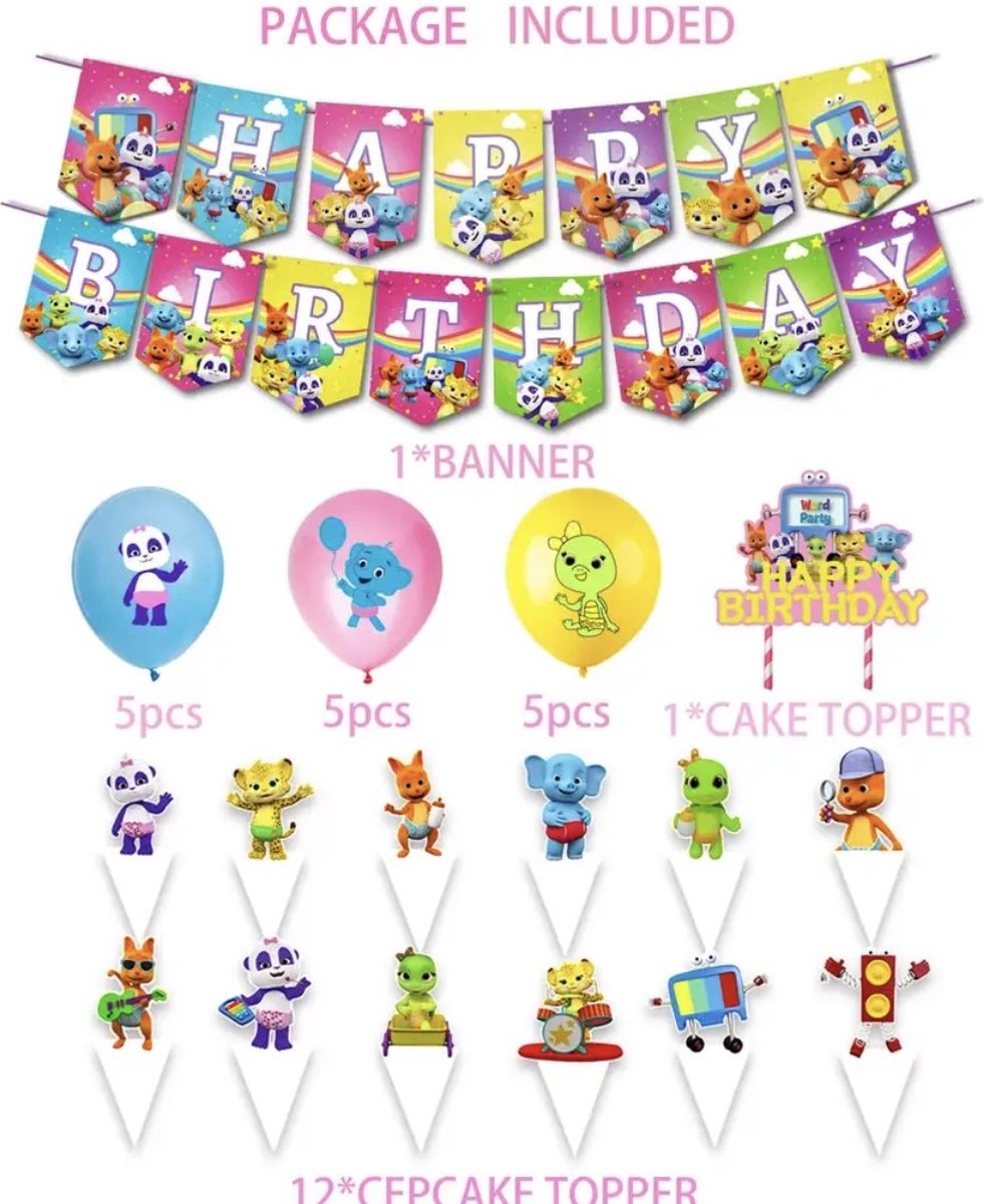 Word Party Thema Feest | Feestpakket | Verjaardag Word Party ...