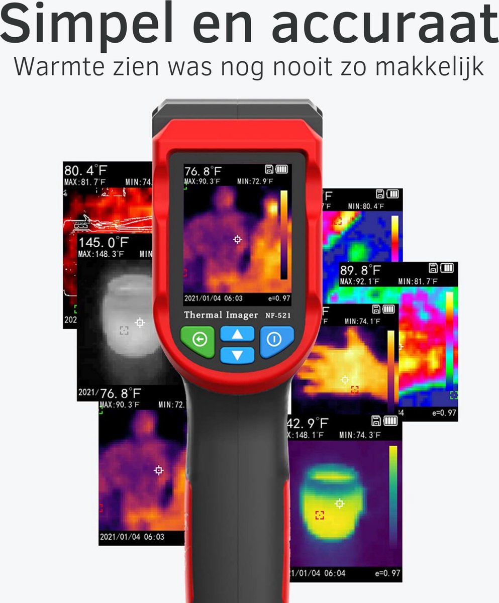 Warmtebeeldcamera - Warmtemeter - Thermometer Digitaal - Warmtecamera - Infrarood... | bol.com