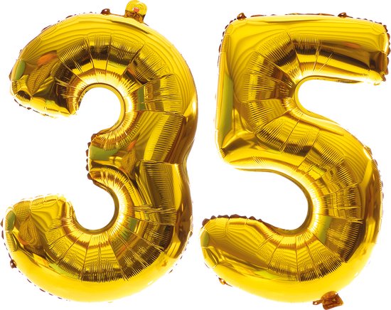 set folieballon goud cijfer lucht en Helium 80cm Feest party versiering ...
