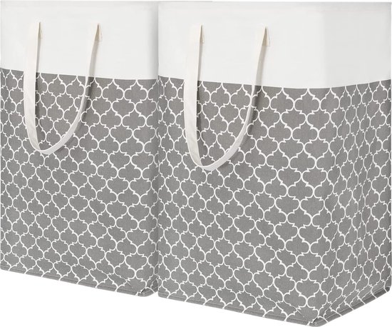 TOTANKI 2-pack wasmand, 80L grote wasmand met lange versterkte handgrepen, vrijstaande... | bol.com