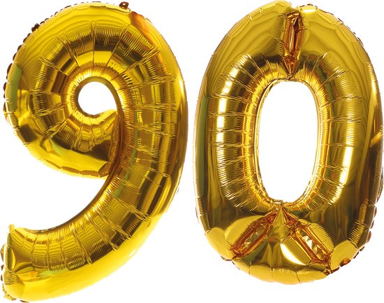 set folieballon goud cijfer lucht en Helium 80cm Feest party versiering ...