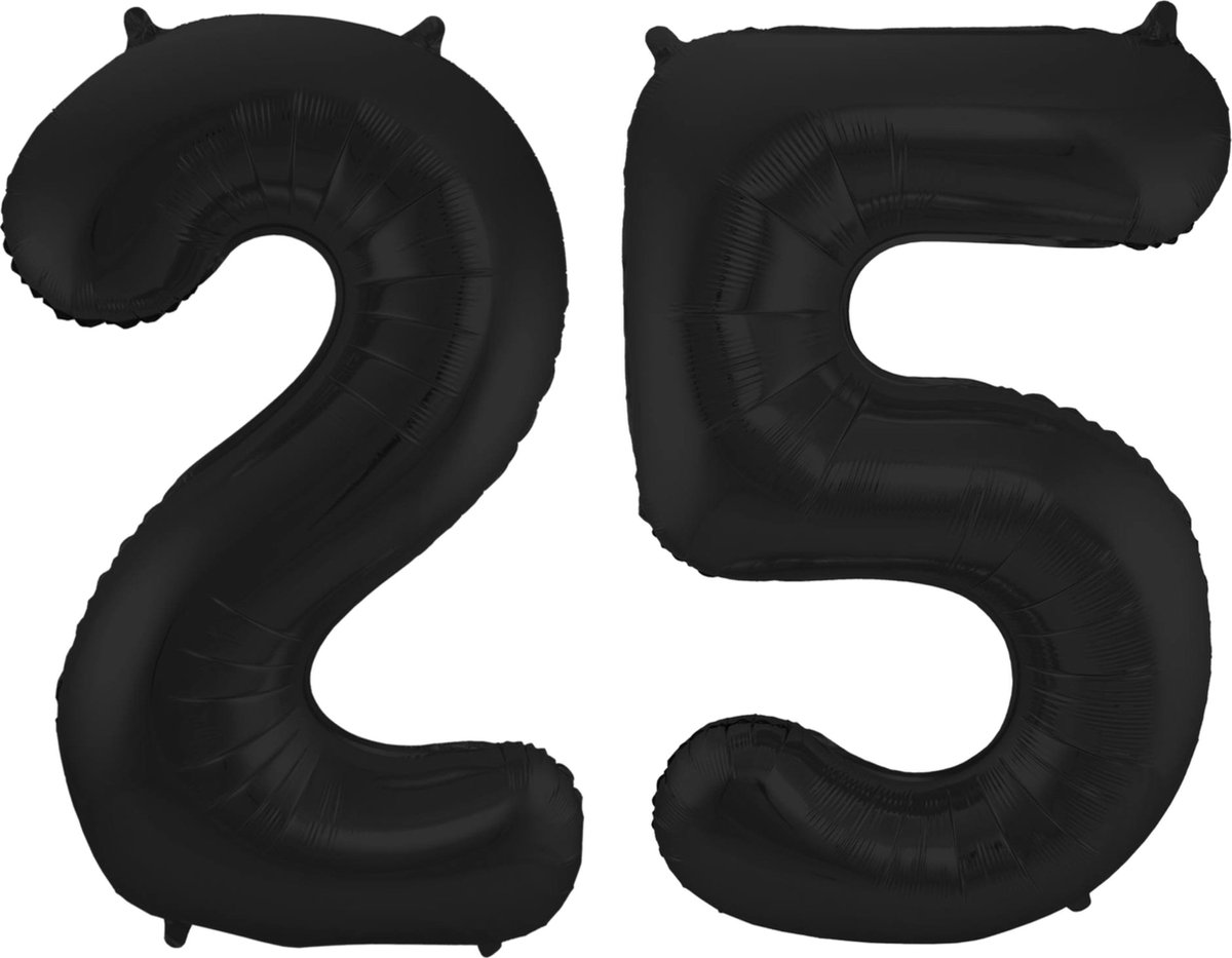 Folat Folie ballonnen - 25 jaar cijfer - zwart - 86 cm - leeftijd ...