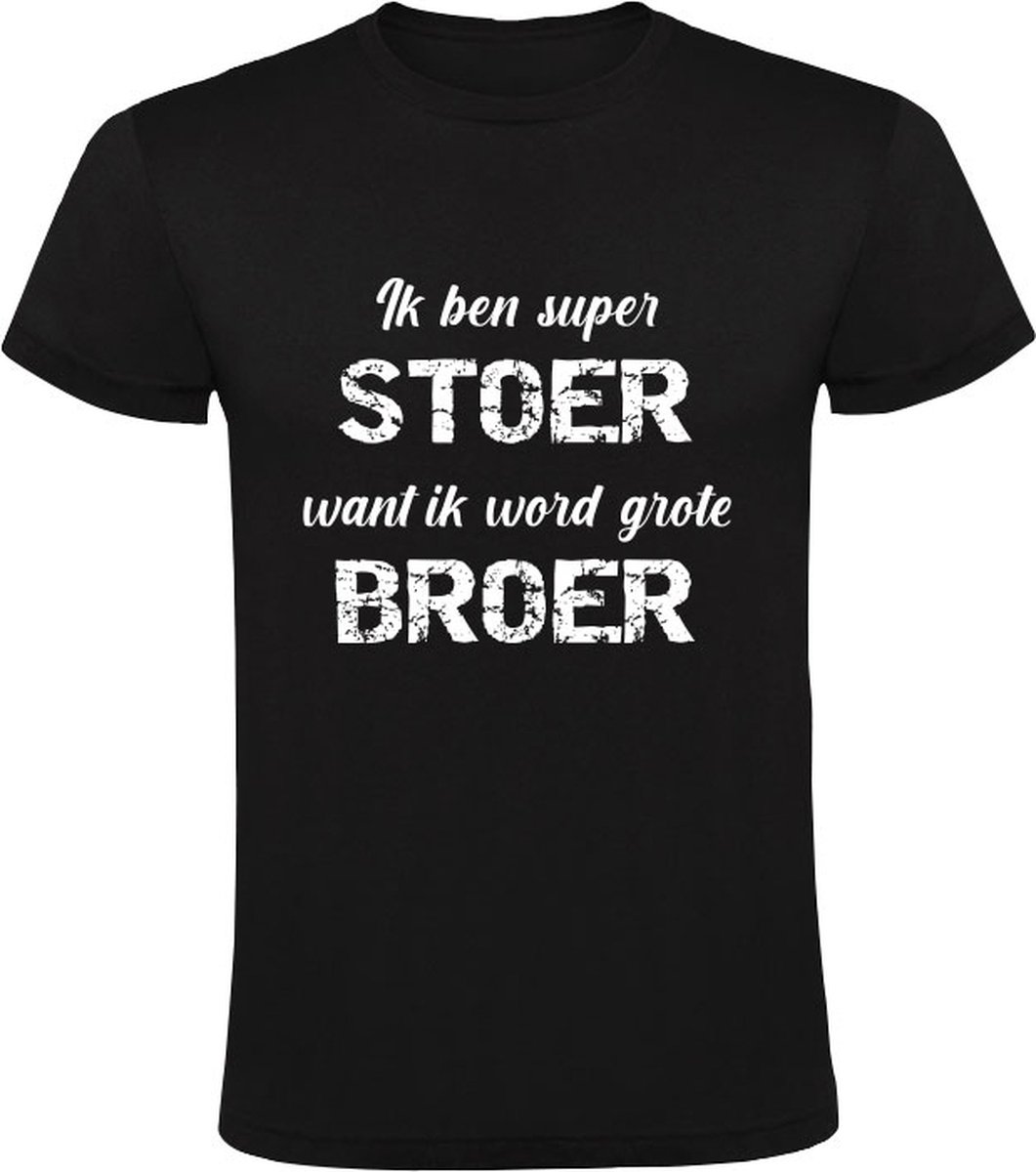Ik ben super stoer want ik word grote broer Heren T-shirt | broertje ...