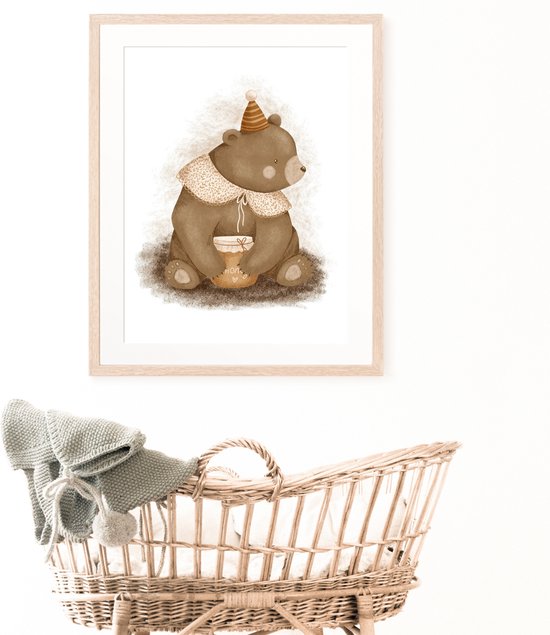 Babykamer Kinderkamer Poster - Dieren Poster - Poster Feestelijke Beer ...