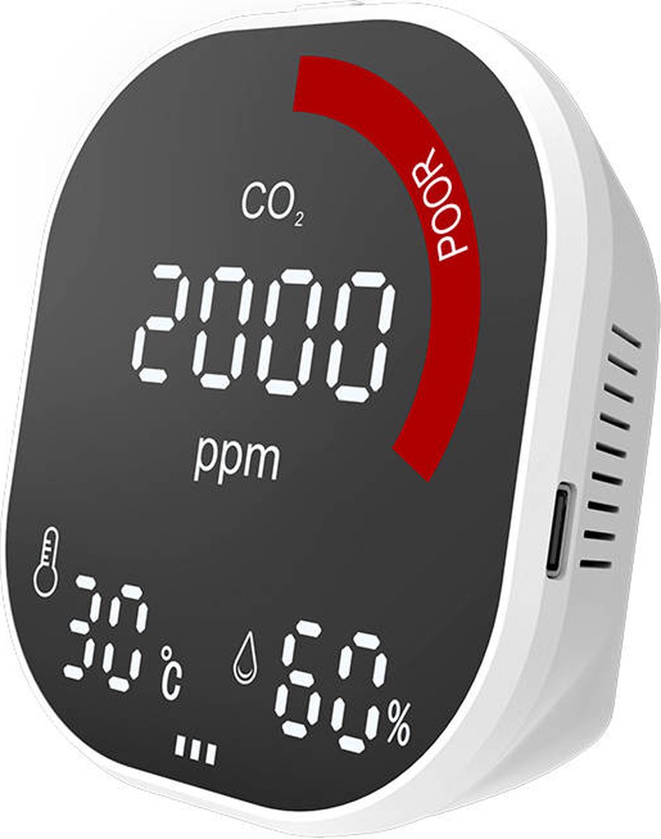 Co2 meter - Co2 meter binnen - Co2 meter - Luchtkwaliteitsmeter ...