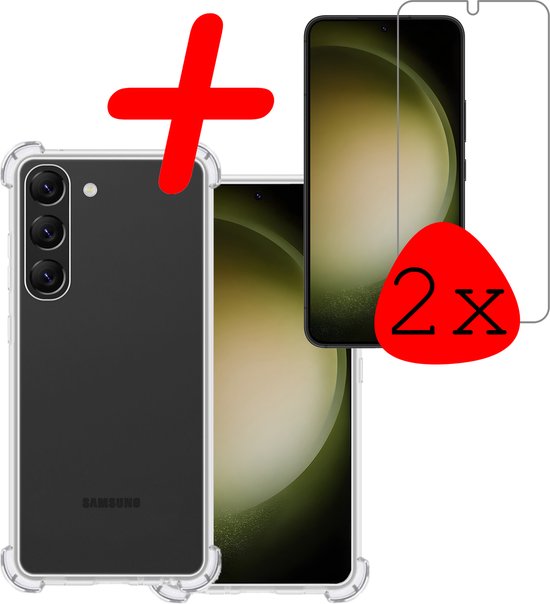 Hoes Geschikt voor Samsung S23 Plus Hoesje Shock Proof Case Hoes Siliconen Met 2x... | bol