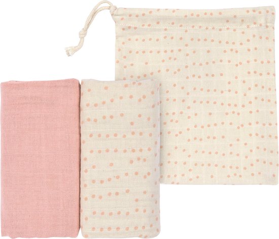 Lässig Hydrofiele luier - swaddle doek 2 stuks in roze 80 x 80 cm | bol