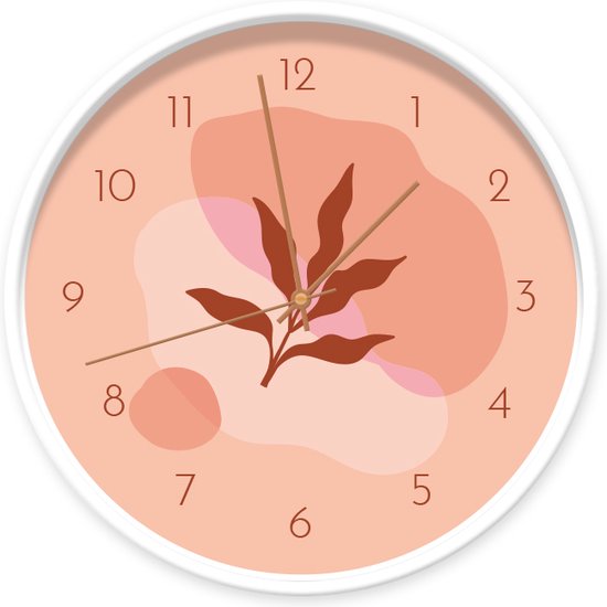 Klok Abstract Pink roze 30 centimeter Dutch Sprinkles - wandklok met organische vormen... | bol