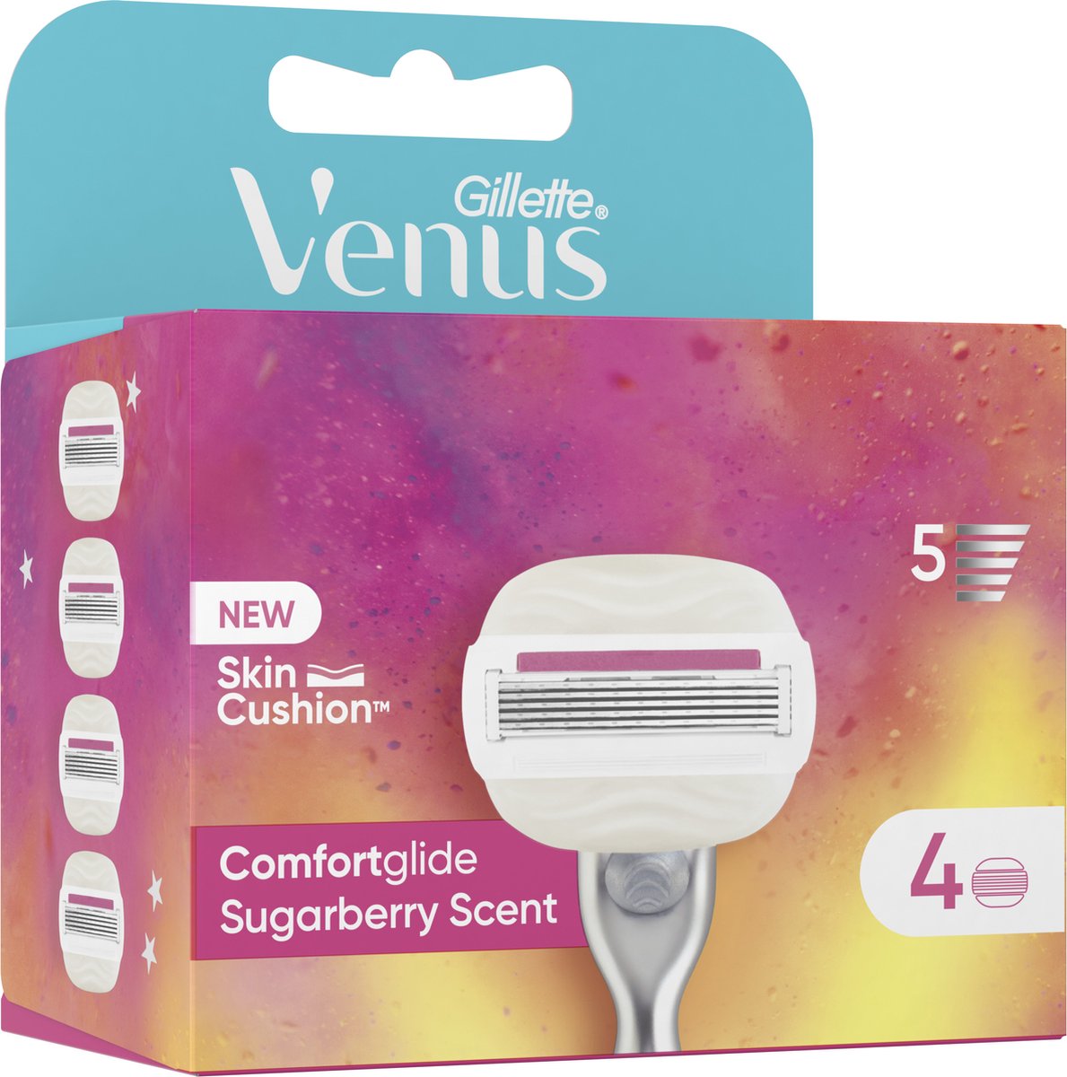 Gillette Venus Comfortglide Sugarberry - 4 Scheermesjes | bol