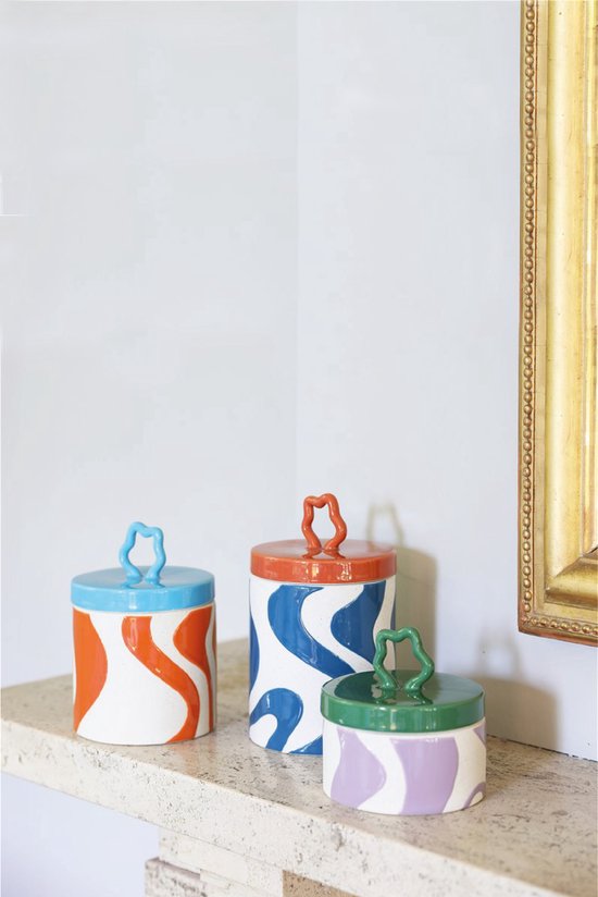 &Klevering Jar Liquid Orange opbergpot 15 cm | &K Amsterdam pot met ...