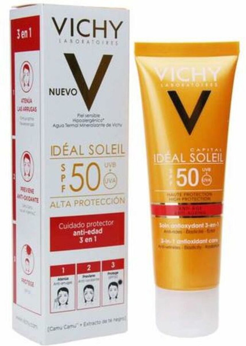 Zonnebrand crème Vichy Idéal Soleil Anti-Aging SPF 50 (50 ml) | bol.com