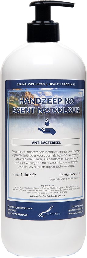 Handzeep No Scent, No Colour 1 liter - met gratis pomp | bol