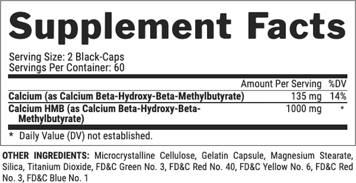 Nutrex - HMB 1000 - ß-Hydroxy ß-Methylbutyrate - Calcium HMB - 120 ...