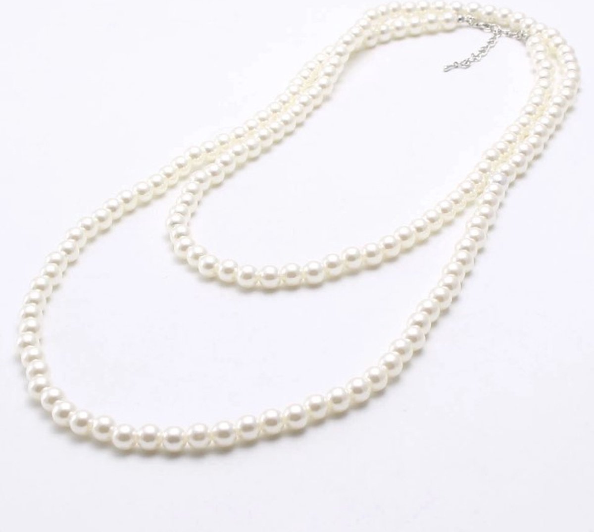 Parelketting met slotje WIT dames | Plastic | 119 cm lang | Parels 8 mm ...