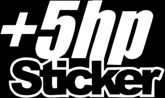 '+5 HP Sticker - Autosticker - Grappige Auto Sticker Wit - Hoogwaardig ...