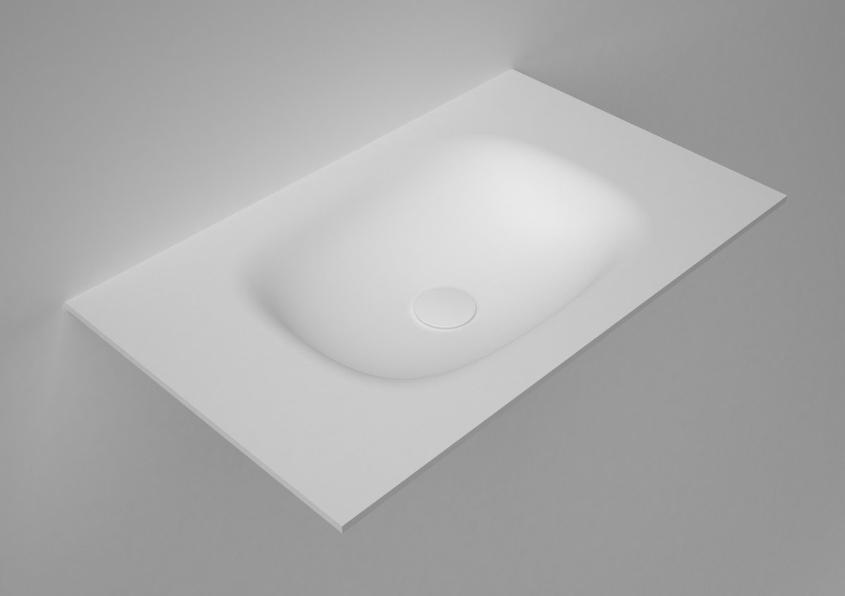 Wastafel Op Maat - Solid Surface - Wastafel 80 x 60 cm - Enkele waskom REO 60x45x12 cm... | bol.com