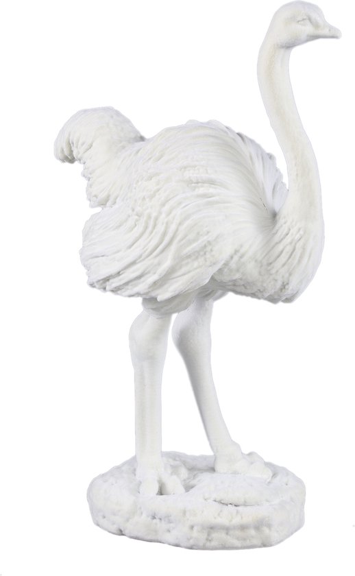PTMD Bodille White flocking poly statue ostrich | bol