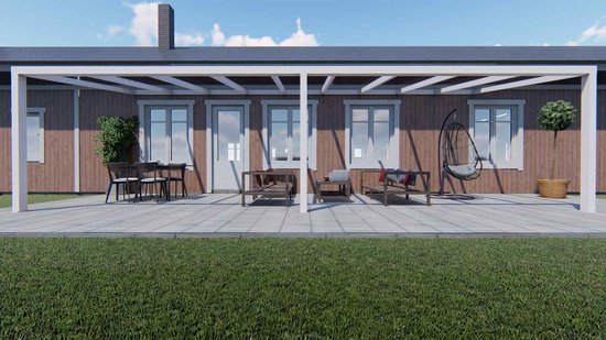 Benelux Veranda 8,50 mt x 3,70 mt – Cream – Helder Polycarbonate ...