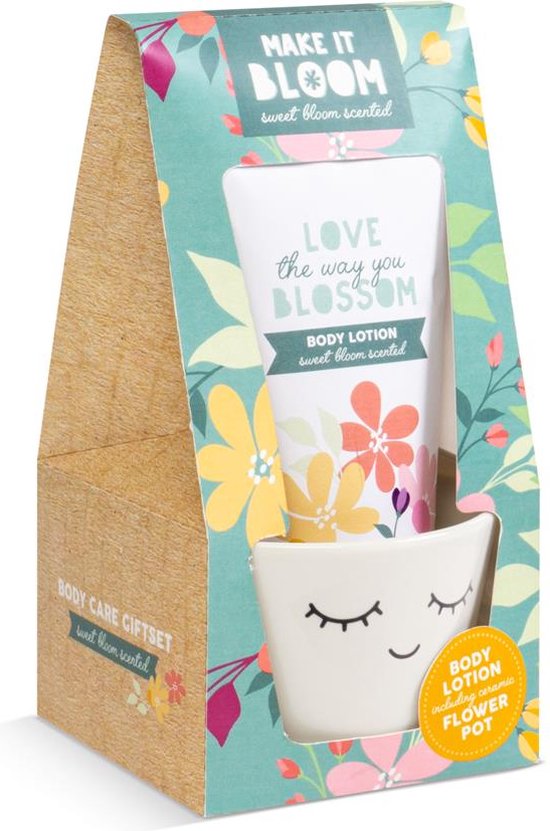 Make it Bloom - Badgeschenkset - Bodylotion met bloempot - Sweet bloom ...
