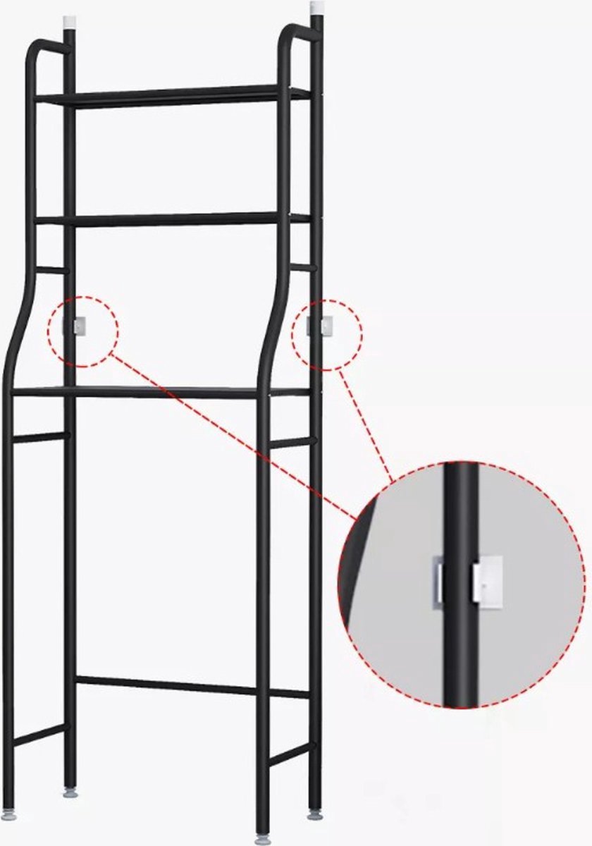Wasmachinekast - Wasmachine ombouw kast voor wasmachine Badkamer rek 3 ...