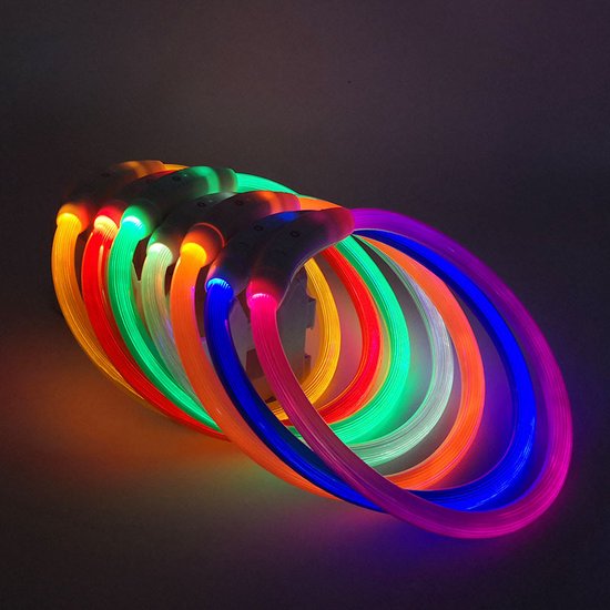 Halsband met Led-verlichting USB-oplaadbaar in verschillende kleuren, S ...