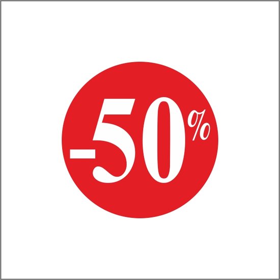 Stickers op rol -50% rood 25 mm 500 stuks | bol
