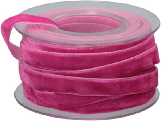 Verpakkings Lint - Pc. Roll Velvet Ribbon (1 Cm) Pink 8 Meter | bol.com