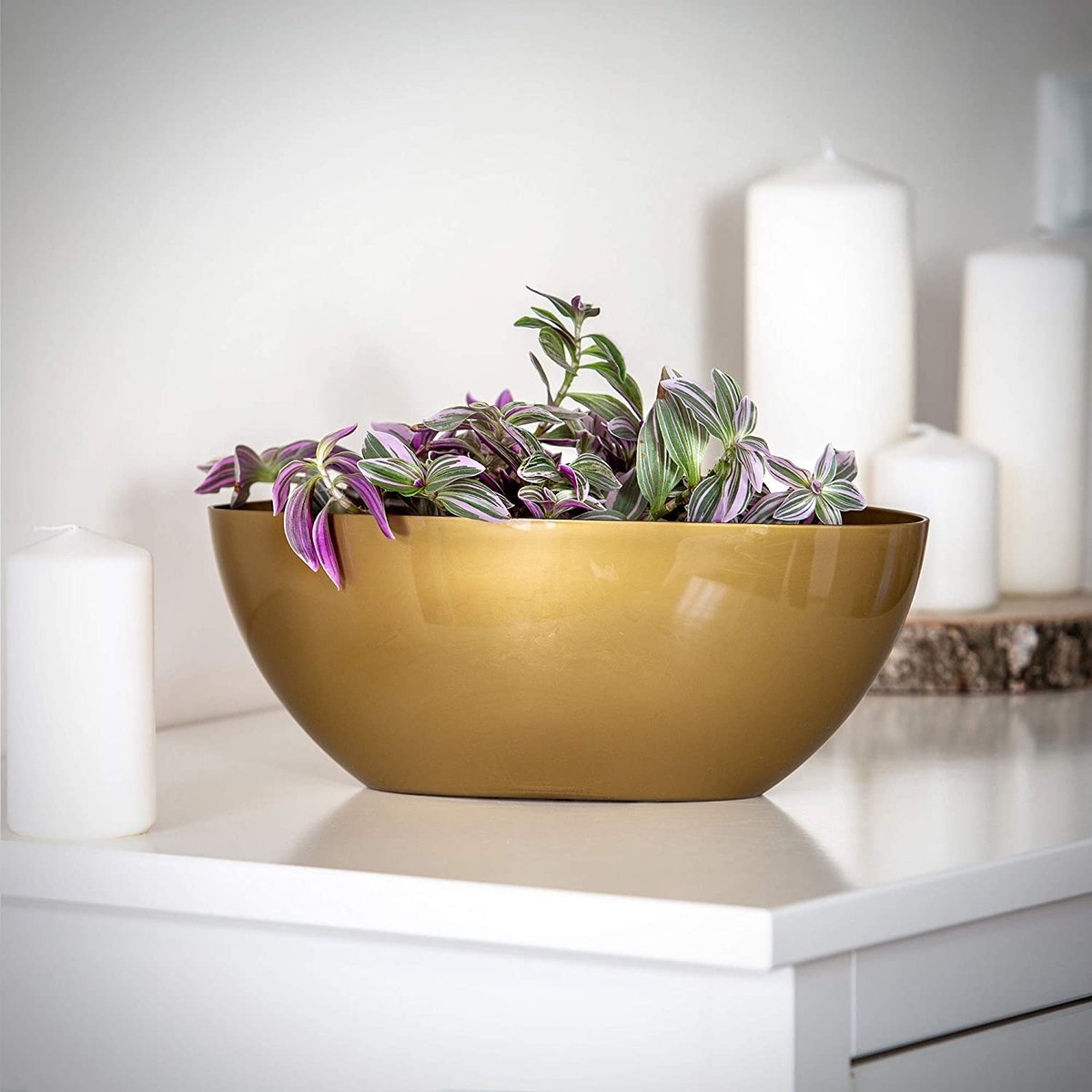 KADAX Bloempot, ovale bloempot, sierpot van kunststof, bloempot voor ...