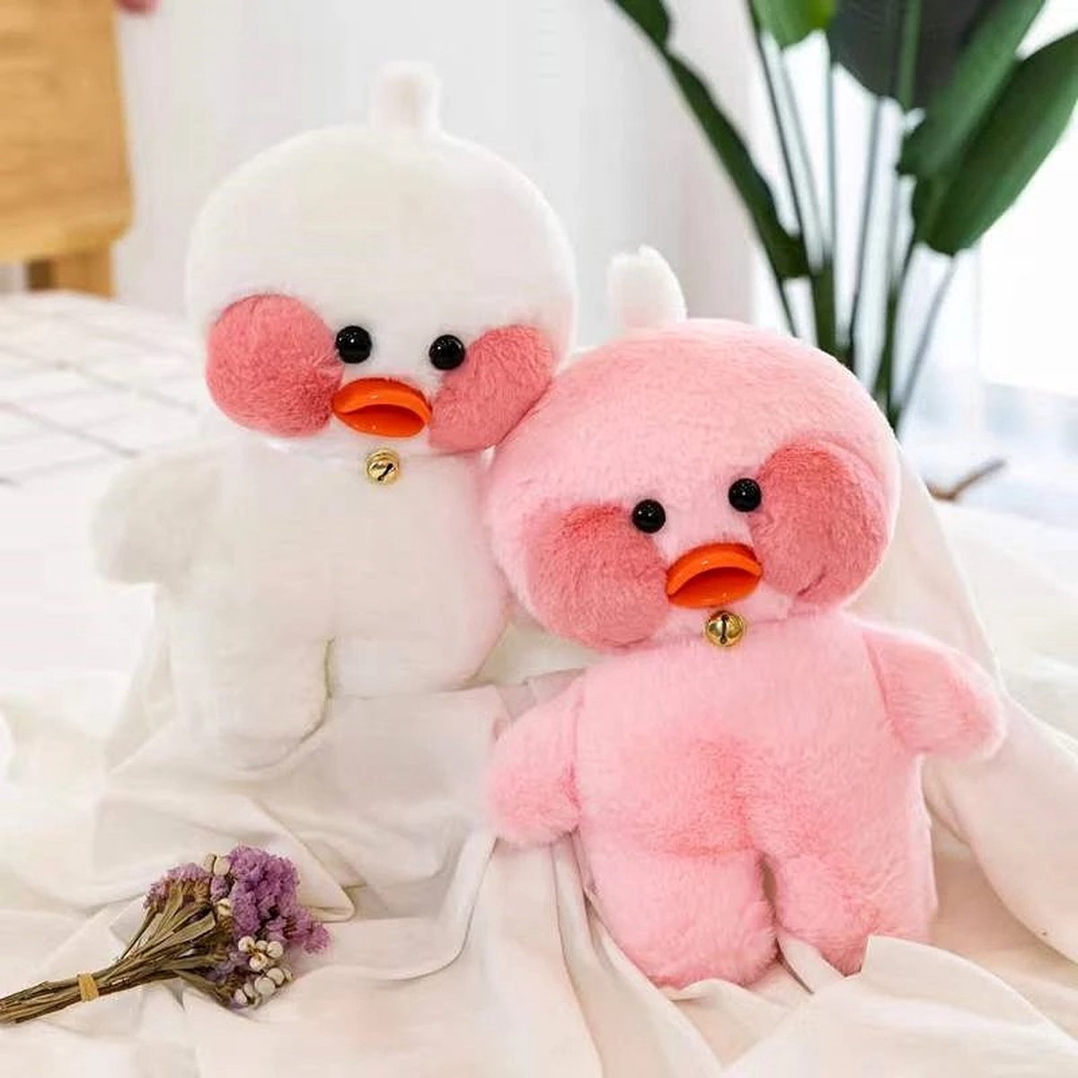 Klikkopers® Paper Duck - Cute Eend - Lalafanfan Duck 2 Knuffels ...