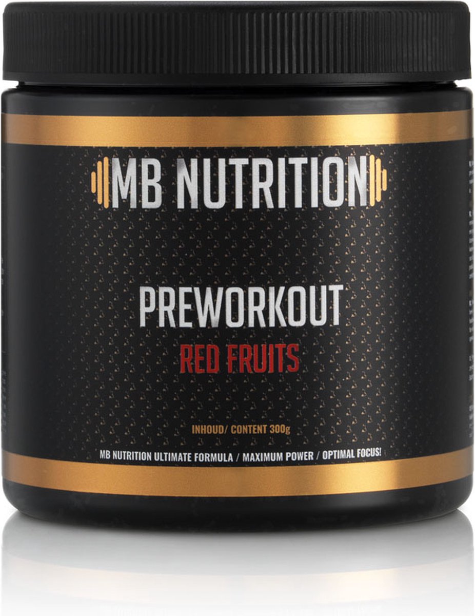 MB Nutrition - Pre Workout - 300G - Rood Fruit - (30 doseringen) | bol.com