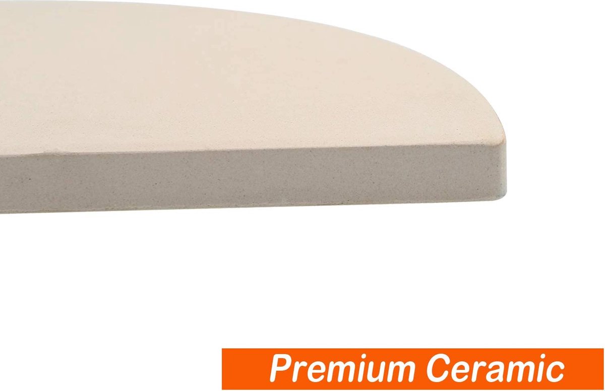 LM Set half moon plates 18 inch Pizzasteen Kamado - 30.5 x 16 cm ...