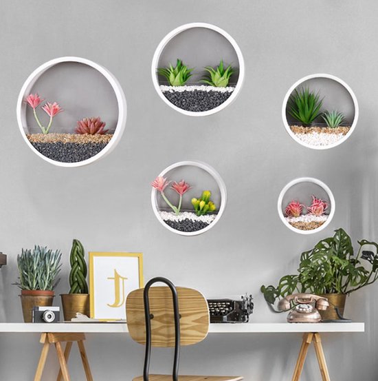 Ronde muur plantenbak Wit - Decoratie - Planten - Interieur - Bloemen ...