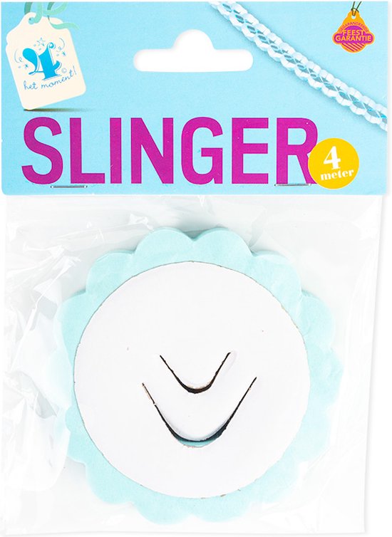 Slinger | Baby shower | blauw | 4 meter lang | rond | bol