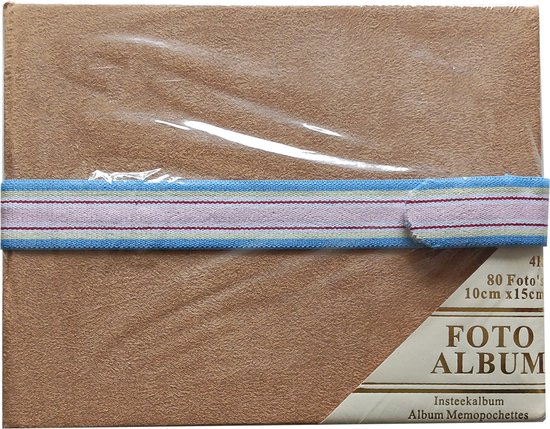 Foto album - Insteekalbum - 80 foto's - 10cm x 15cm Bruin | bol
