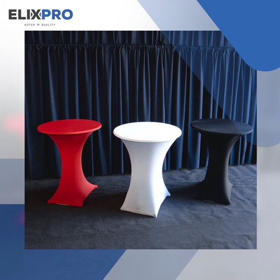 ElixPro - Premium statafelrok zwart 64x - ∅80 x 110 cm - Tafelrok- Statafelhoes -... | bol