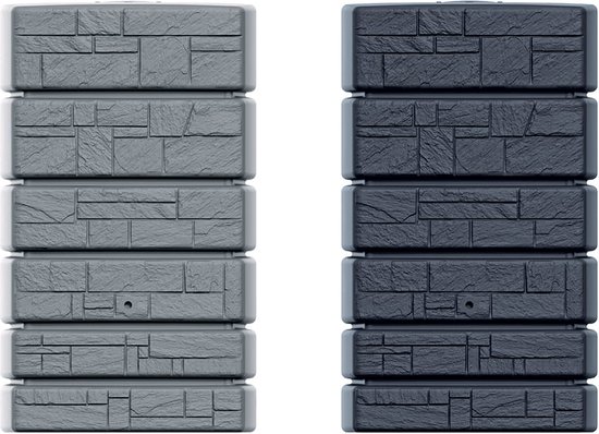 Regenton Stone Tower 500 liter - Antraciet | Steen effect Muur regenton ...
