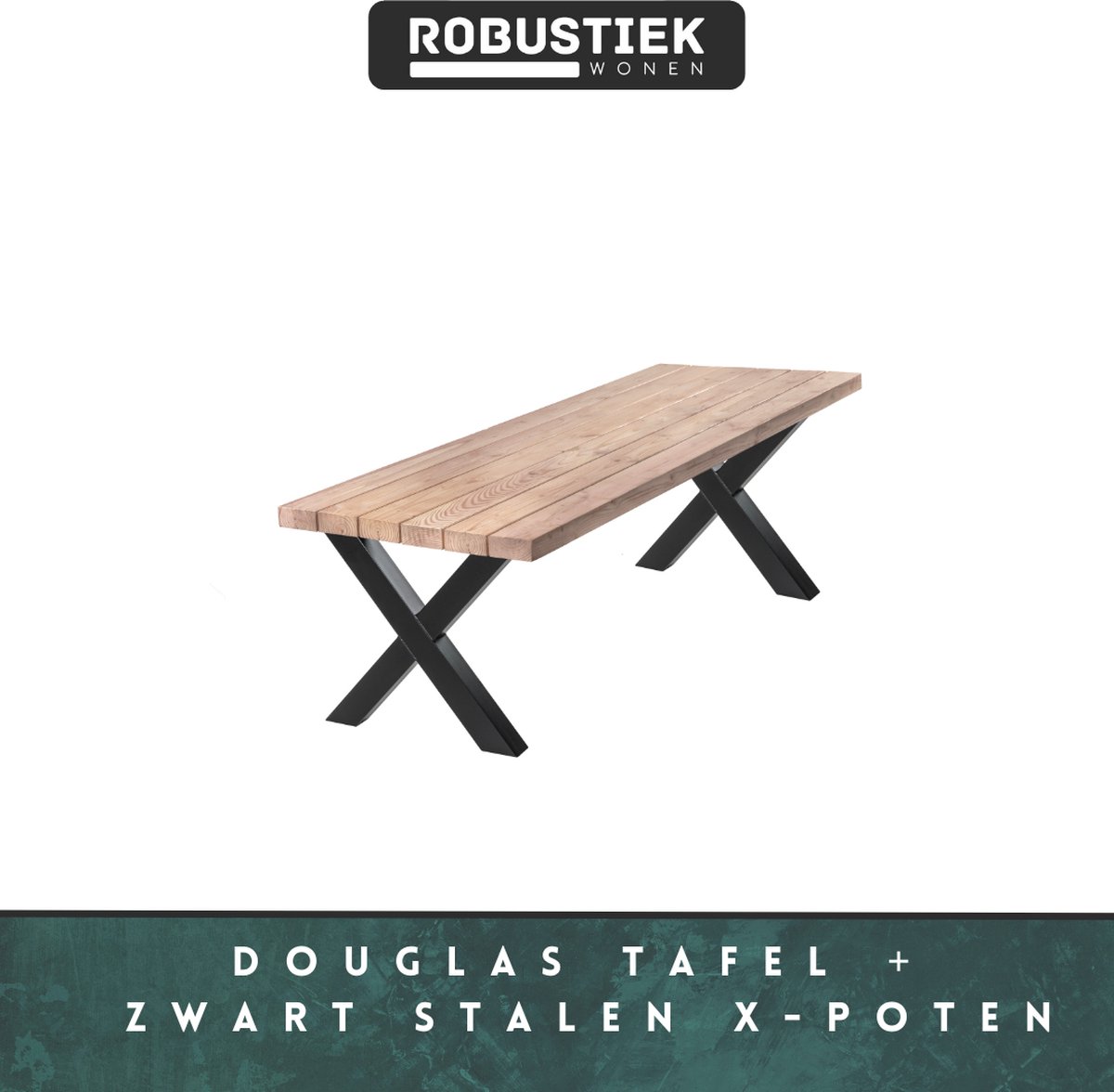 Tuintafel Douglas 260 x 90 cm - Stalen X poten + Tijdelijk Gratis ...