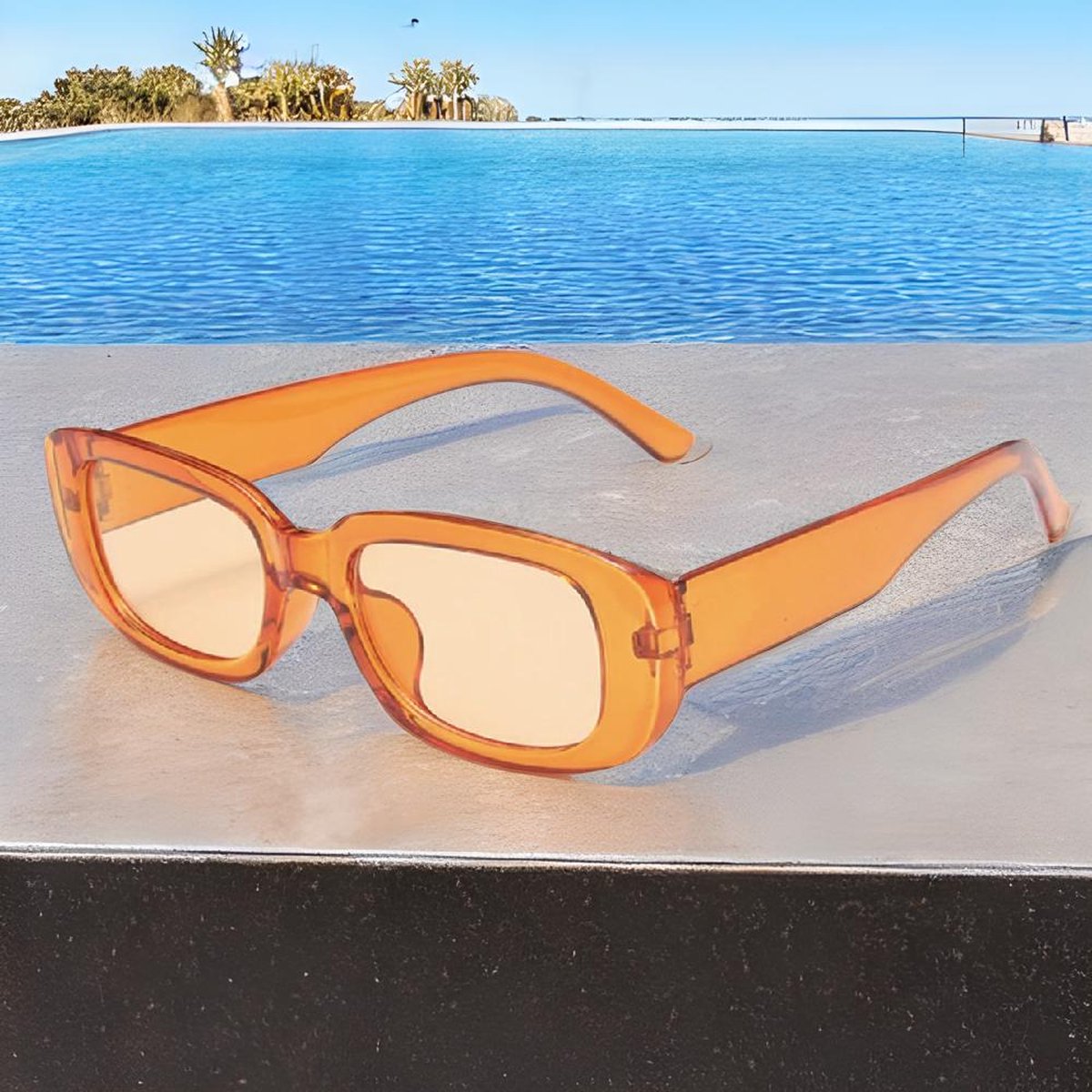 Viveux® Zonnebril - Vierkant - Rechthoekig - Oranje | bol.com