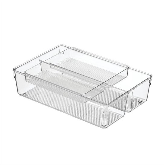 iDesign Ladebak met extra sorteerbakje - Transparant | bol.com