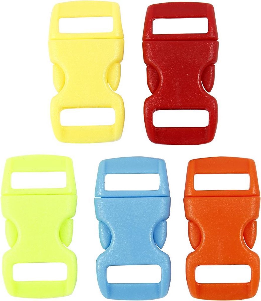 Klik sluiting, b: 15 mm, l: 29 mm, 100 stuks, kleuren assorti | bol