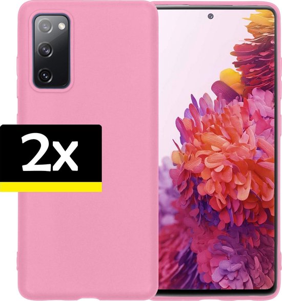 Samsung S20 FE Hoesje Back Cover Siliconen Case Licht Roze - 2 Stuks | bol.com