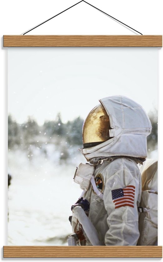 Schoolplaat – Persoon in Astronautenpak - 30x40cm Foto op Textielposter ...