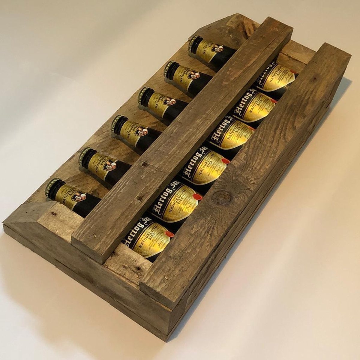 Bier rek landelijke stijl | handgemaakt van gerecycled pallet hout ...