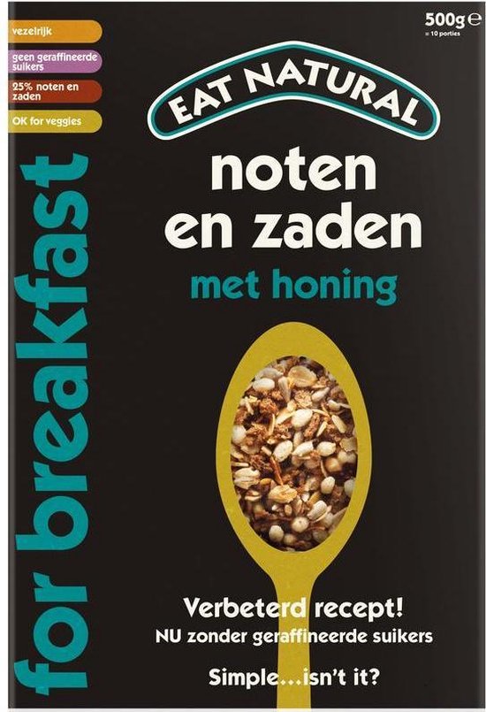 Eat natural Ontbijt Noten & Zaden met Honing - 500 gr | bol