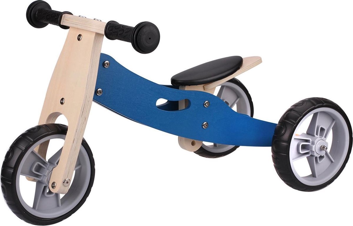 loopfietsje - Loopfiets 1 - 3 jaar - mini 2-1 urban - blauw - houten ...