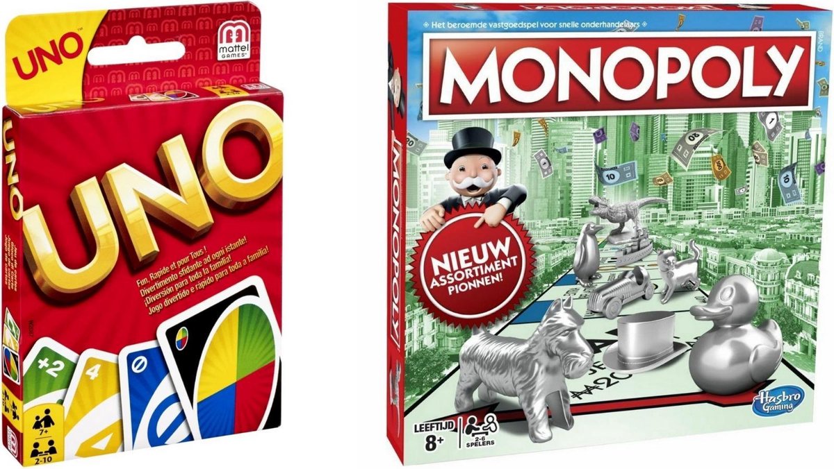 bol.com | Spellenbundel - Bordspellen - 2 Stuks - UNO & Monopoly ...