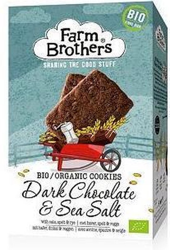 Farm Brothers Chocolade met zeezout koekjes bio (150g) | bol