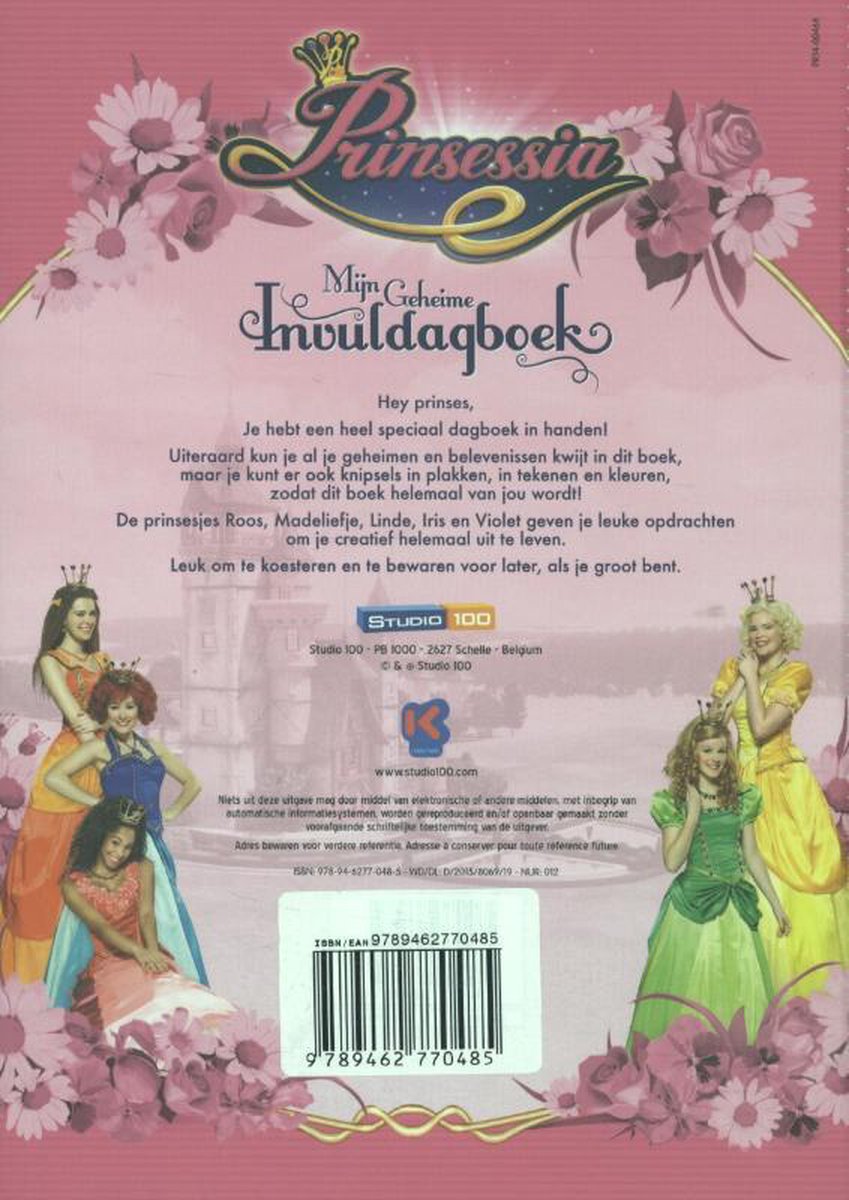Studio 100 Invuldagboek Prinsessia - Mijn geheime 21x15,5 cm - Roze ...