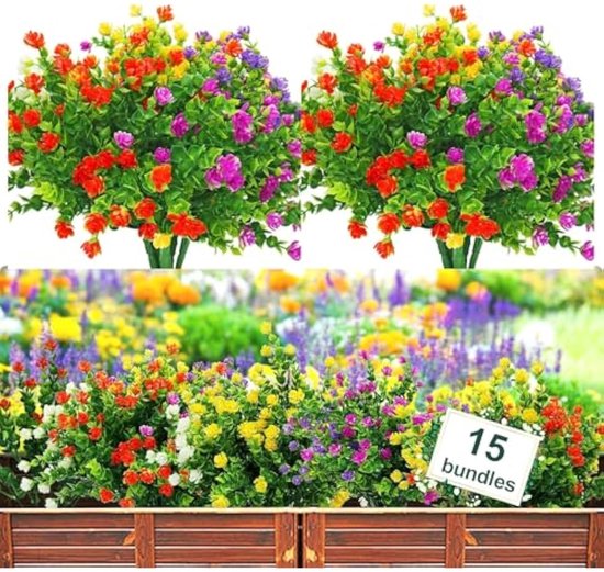 Kunstbloemen 15 bundels – Buiten bestendig – Winter & feest decor | bol